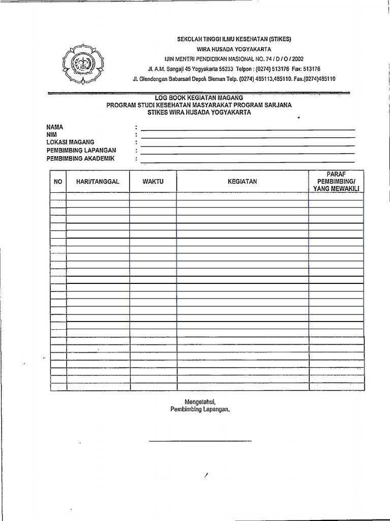 Log Book Kegiatan Magang 2024 | PDF