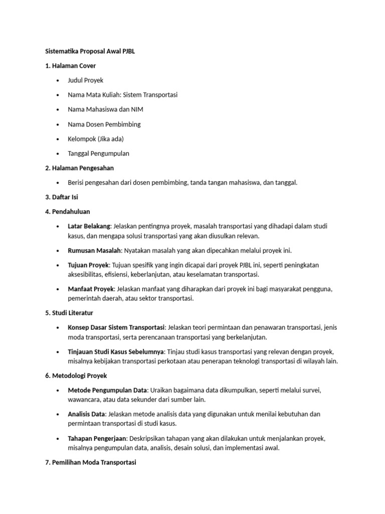 Sistematika Proposal Awal PJBL | PDF | Teknologi & Rekayasa