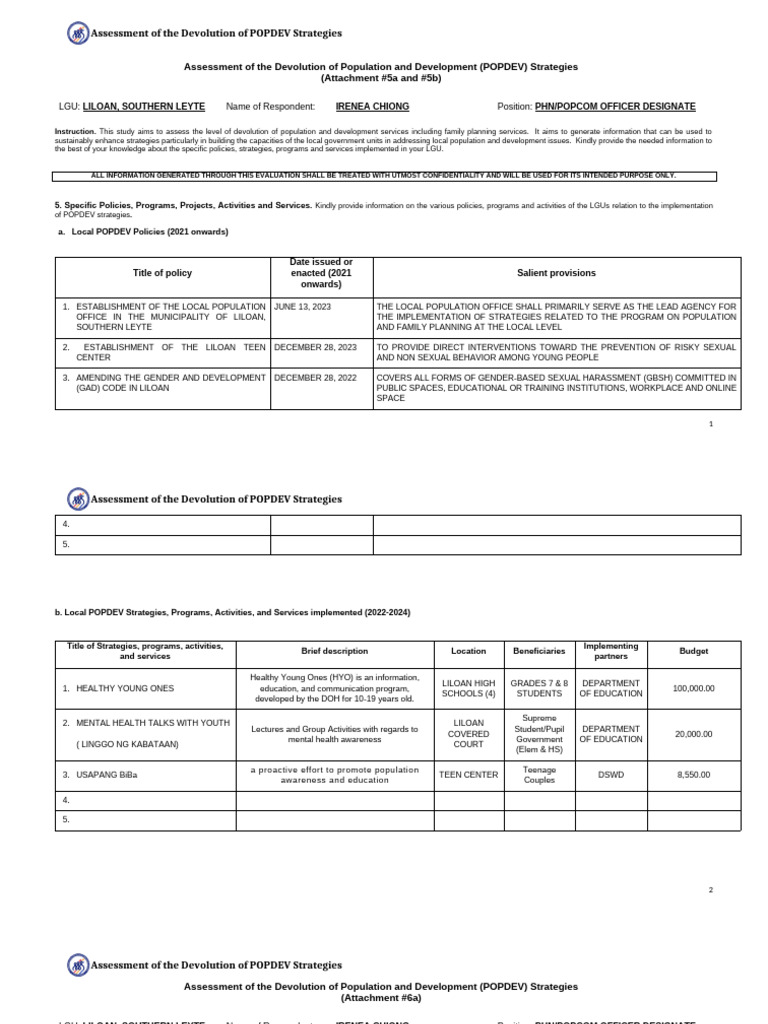 5 - Policies and Strategies - Assessment of The Devolution of The ...