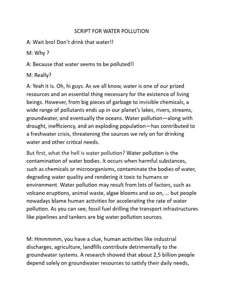 Script For Water Pollution 2 | PDF | Water | Water Pollution