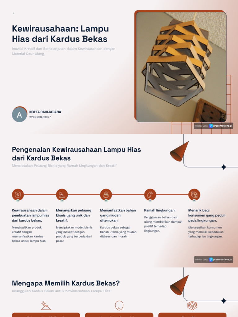 Entrepreneurship Decorative Lamps From Recycled Cardboard | PDF