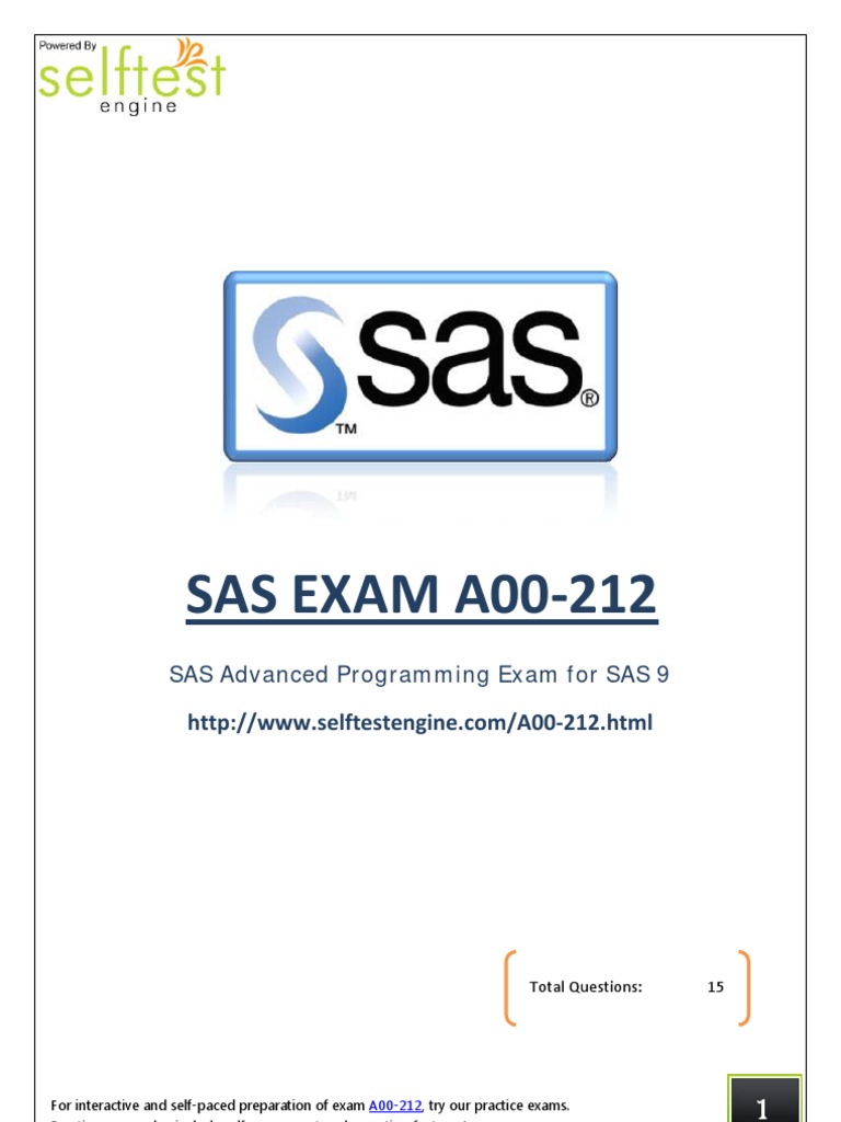 Examexperta00 212demo | PDF | Sas (Software) | C (Programming Language)