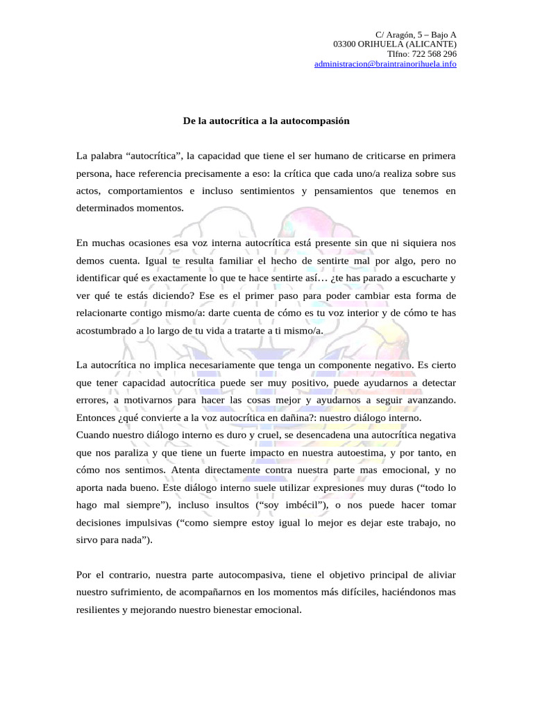 9 de La Autocritica A La Autocmpasión | PDF | Conceptos psicologicos ...