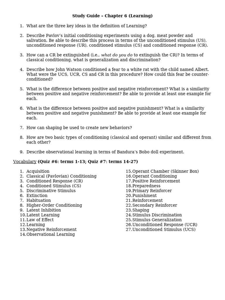 Study Guide Module #4 Chapter 6 | PDF