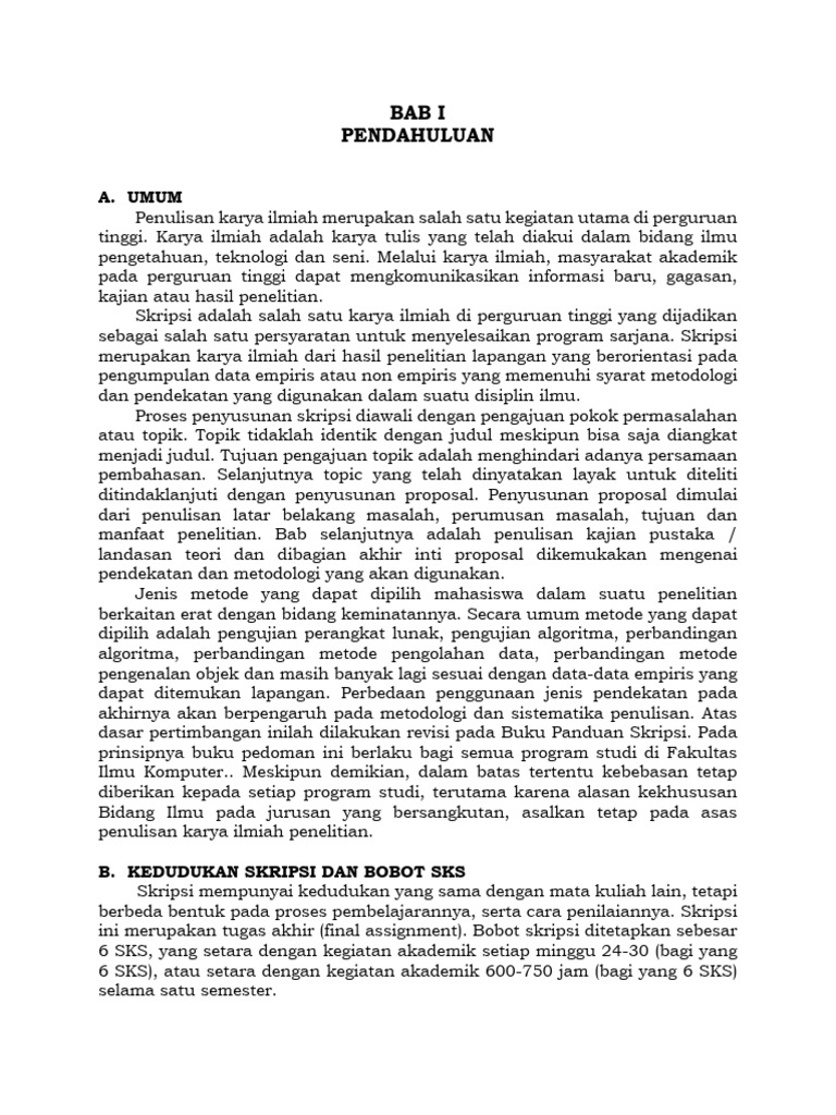 Panduan Penulisan Skripsi Fasilkom UPN | PDF | Seni