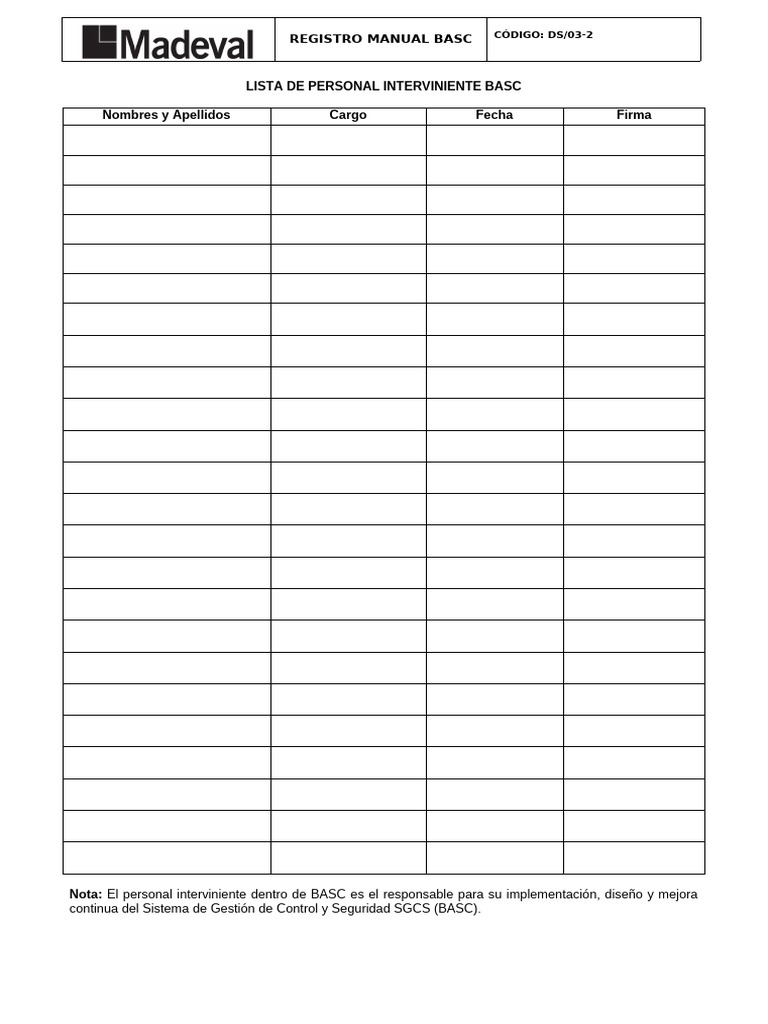 DS03-2 RegistroManualBASC | PDF