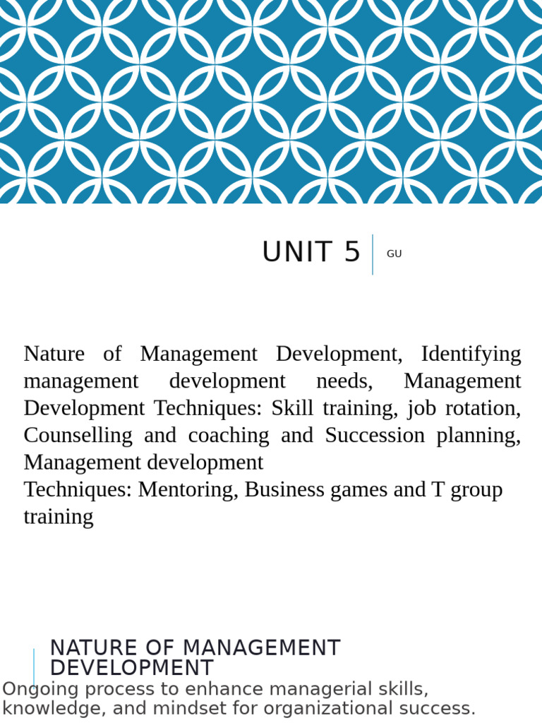 UNIT 5 Learning and Development | PDF | Mentorship | Learning