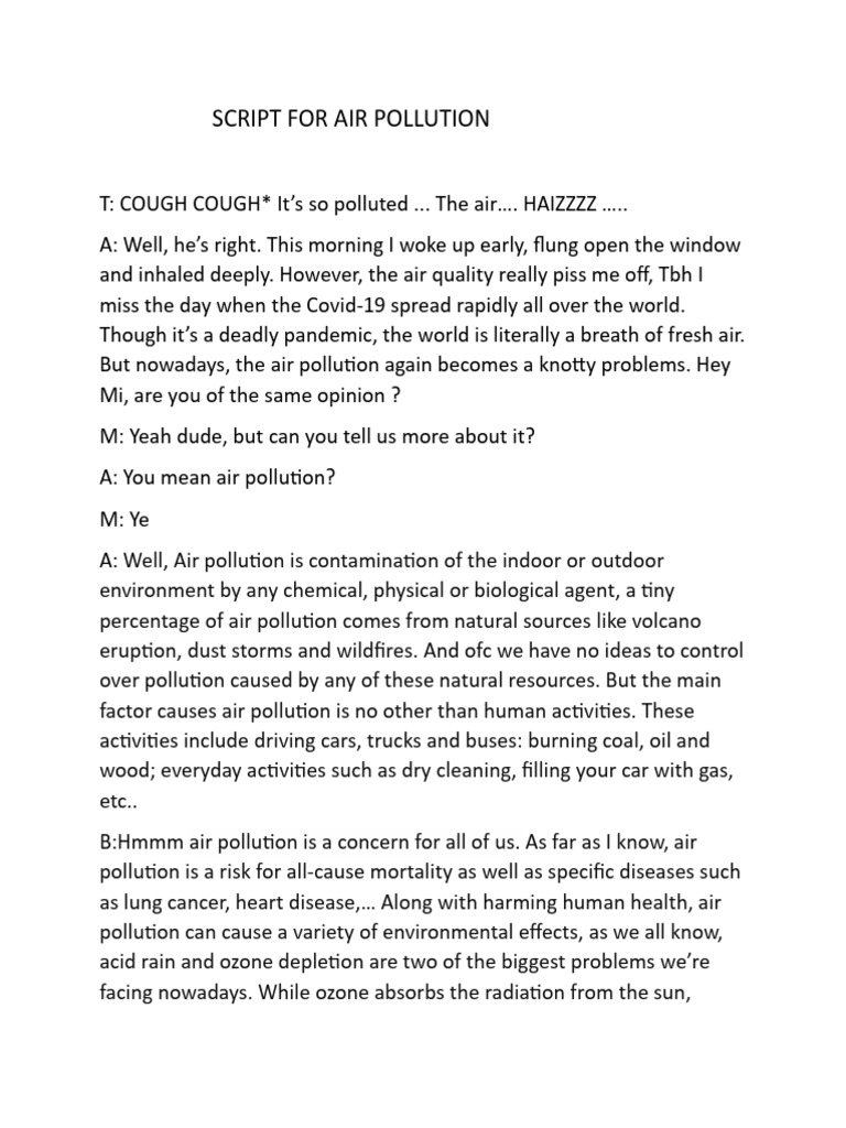 Script For Air Pollution | PDF