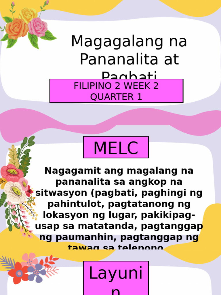 Week 2 Magagalang Na Pananalita | PDF