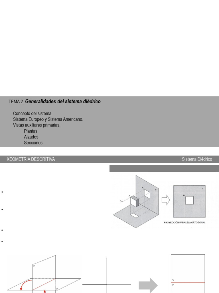 Tema 2 Generalidades Sistema Diedrico | PDF | Dibujo | Infografia
