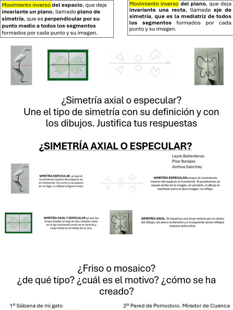 Simetría Axial y Especular Explicadas | PDF | Simetría | Euclides