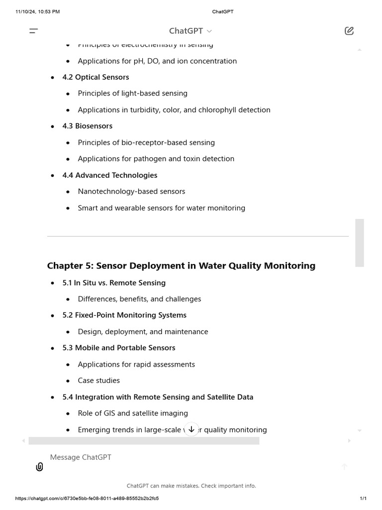 ChatGPT - Water Quality Monitoring | PDF | Computers