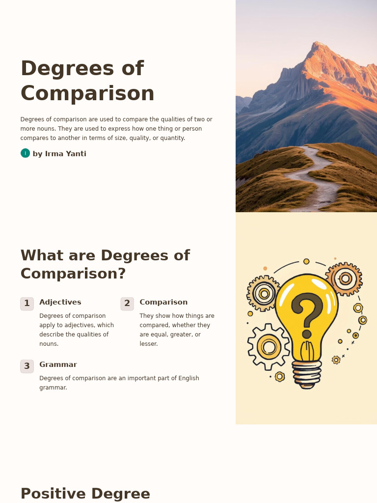 Degrees of Comparison | PDF | Adjective | Linguistic Morphology