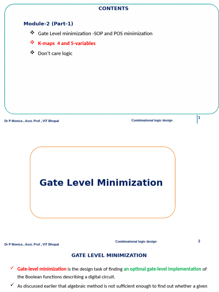 Gate Level Minimization Module Part-1 | PDF | Mathematics | Mathematical Logic