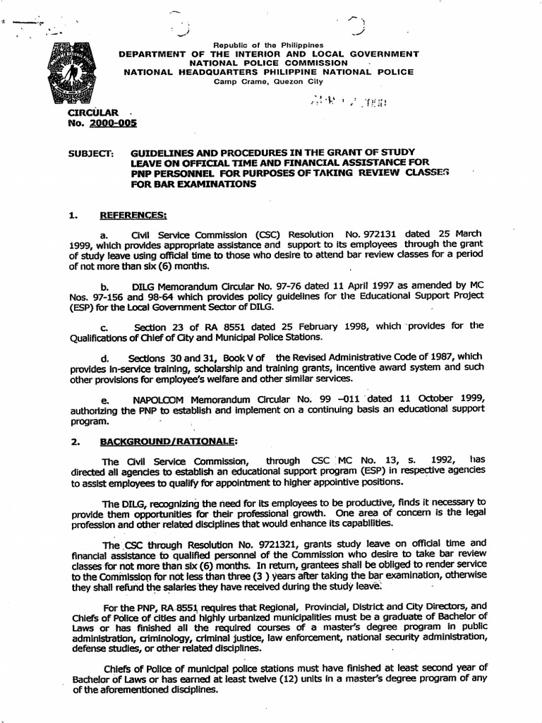 PNP MC No. 2000 005 1 | PDF