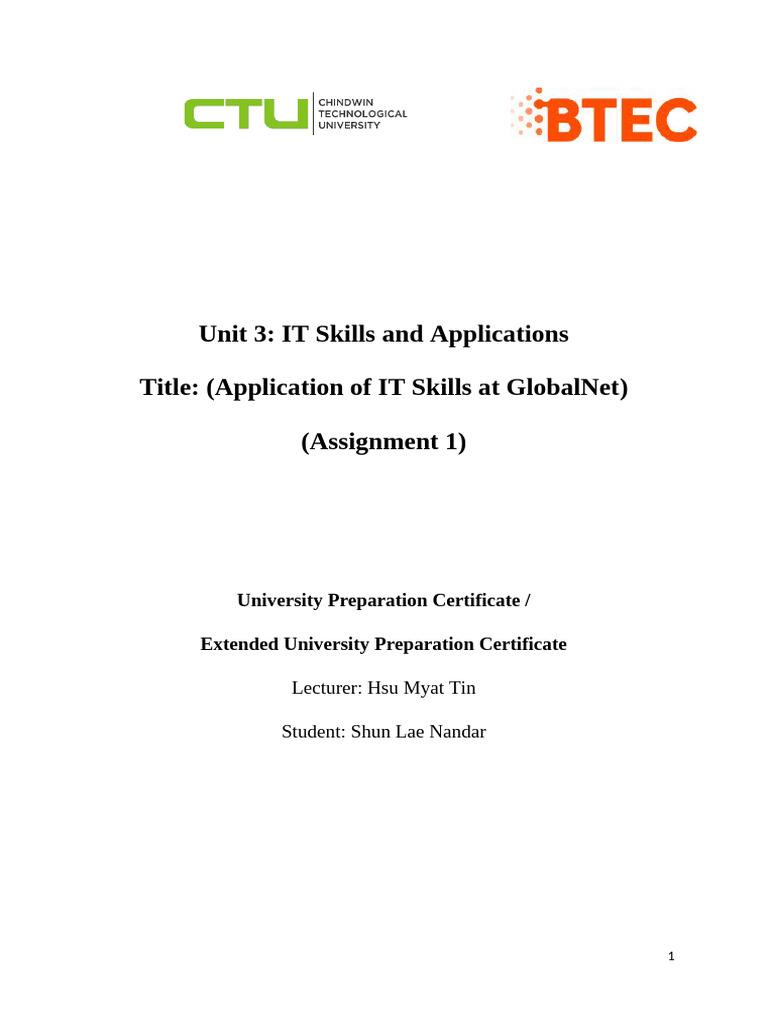 SLND's Assignment1 Unit-3 IT Skills and Application | PDF | Operating ...
