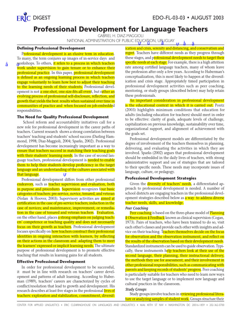 Professional Development for Language Teachers | PDF | Teachers ...