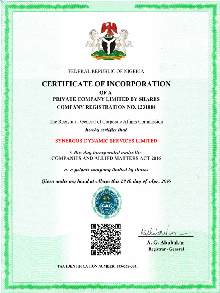 Nigeria Company Documents | PDF