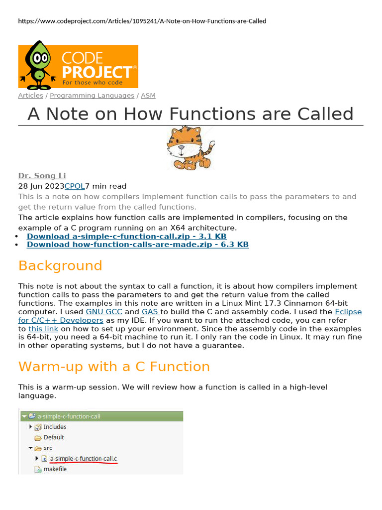 A Note On How Functions Are Called | PDF | Pointer (Computer ...