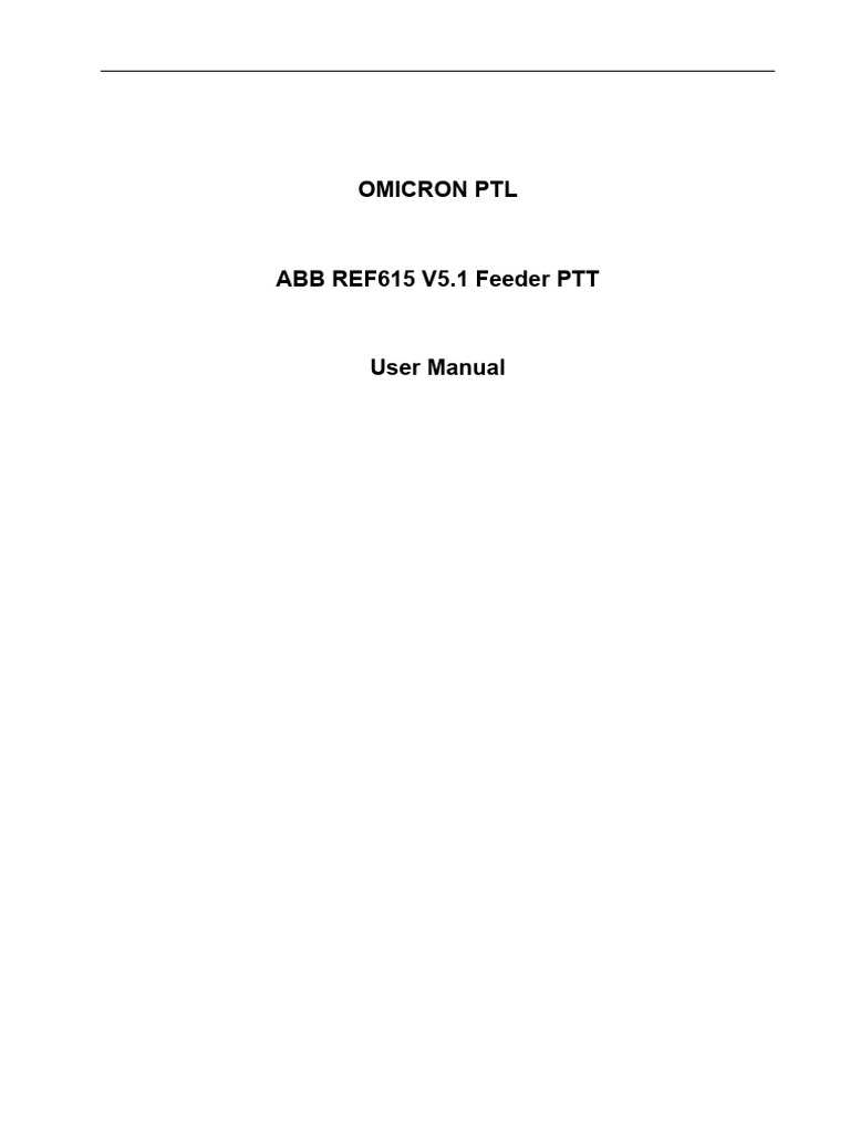 ABB REF615 V5.1 Feeder PTT User Manual ENU | PDF | Relay | Sensor