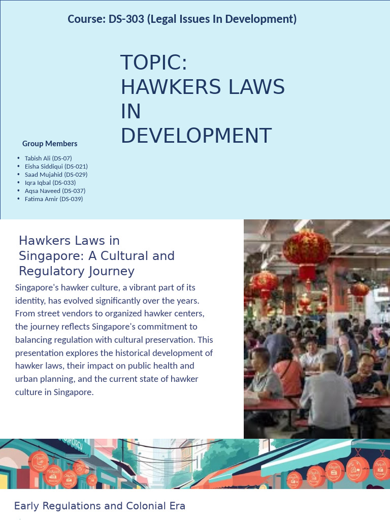 Hawkers Laws in Singapore Legal Final | PDF | Economies