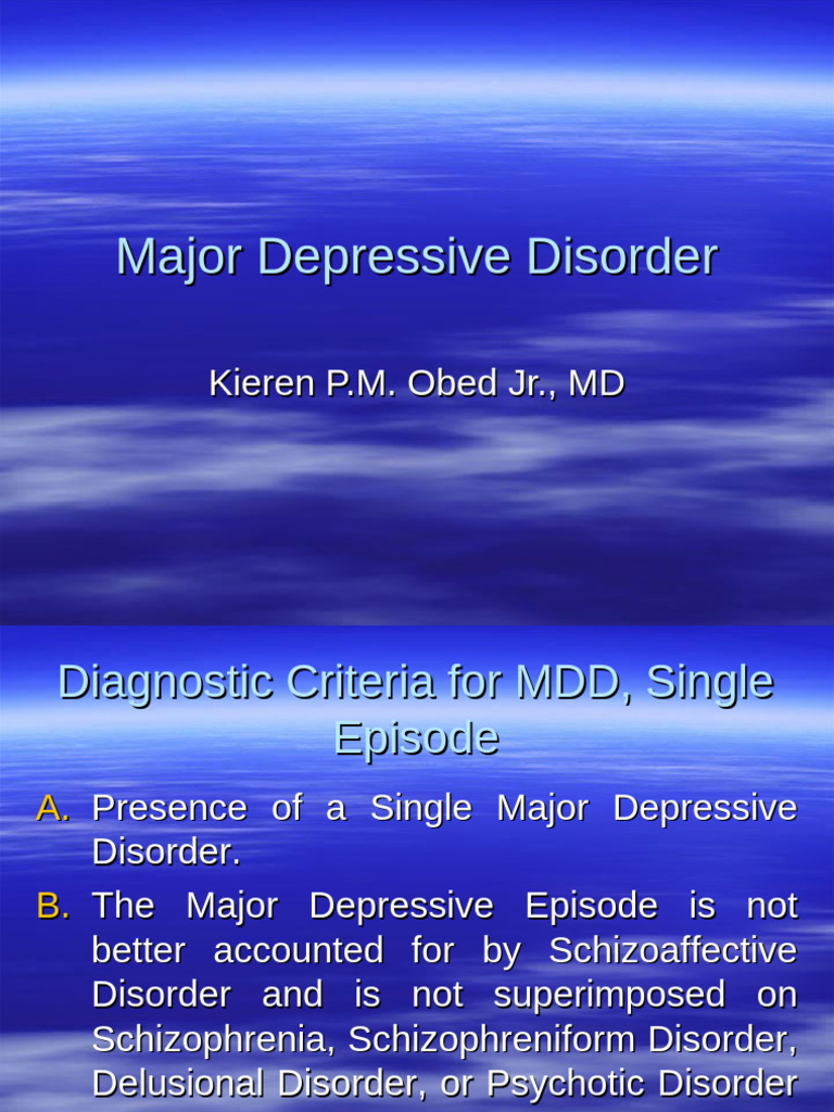 Major Depressive Disorder | PDF | Major Depressive Disorder | Sleep