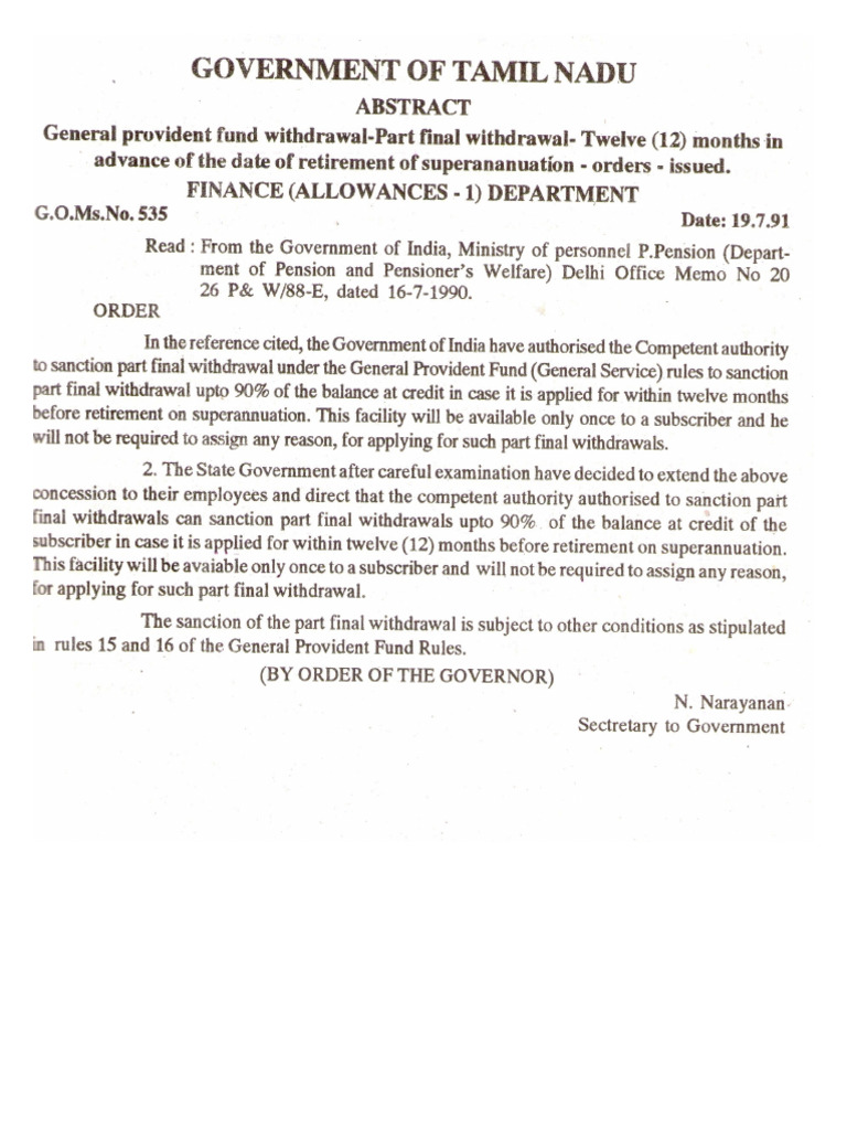 90% GPF-PF Withdrawal .G.O.535 | PDF