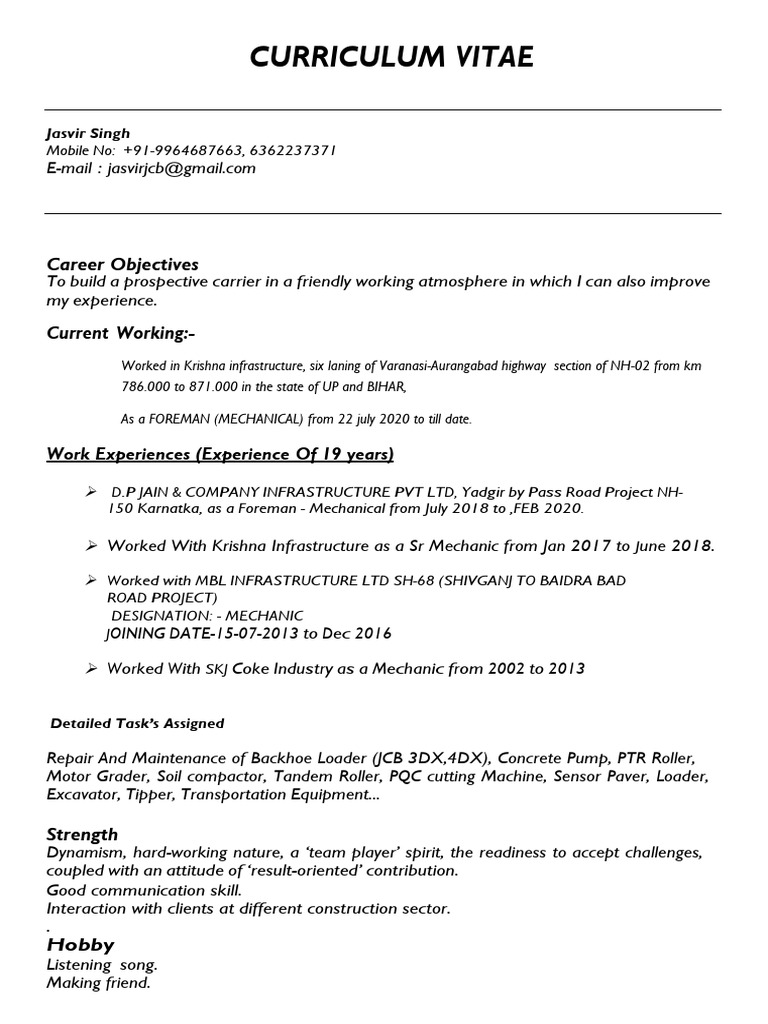 Jasveer Singh CV | PDF