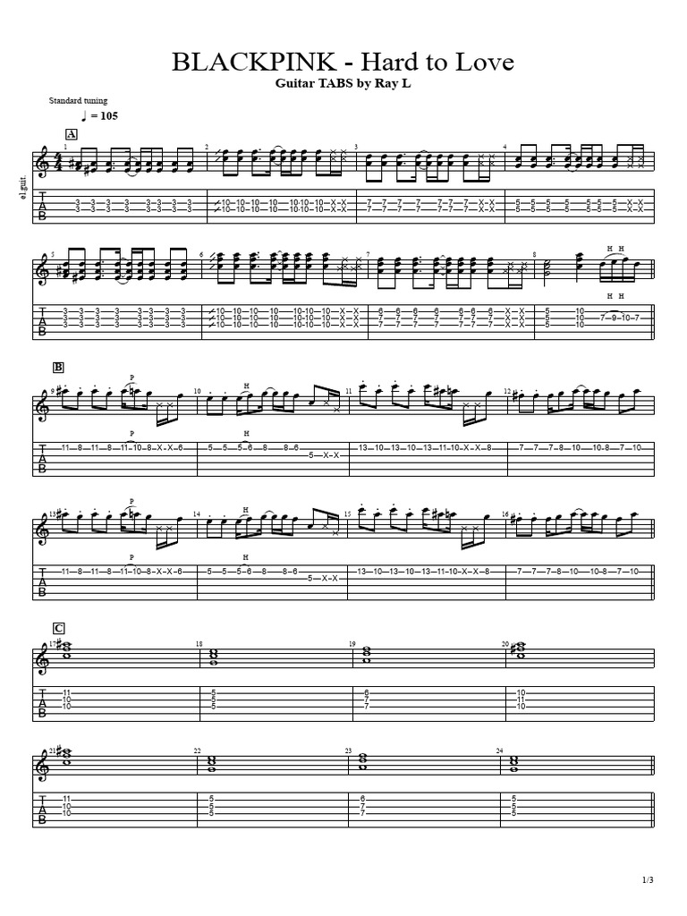 Blackpink - Hard To Love Tabs | PDF | Irish Musical Instruments ...