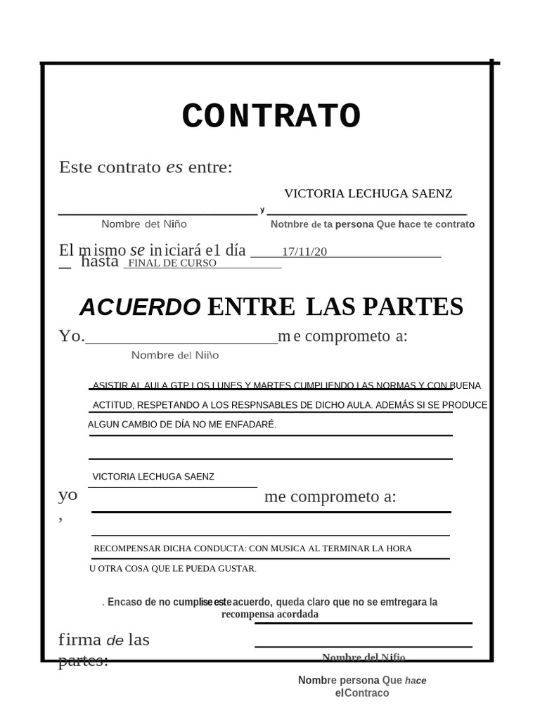 Contrato Conductual | PDF