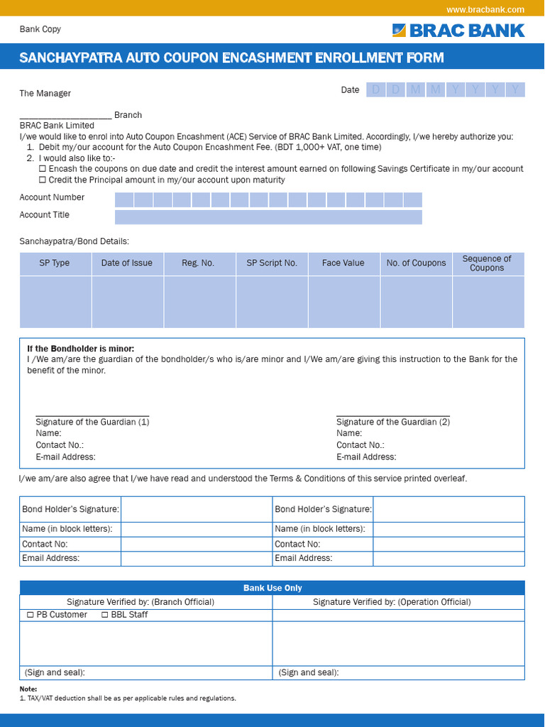 Sanchaypatra Auto Coupon Encashment Form | PDF | Interest | Banks