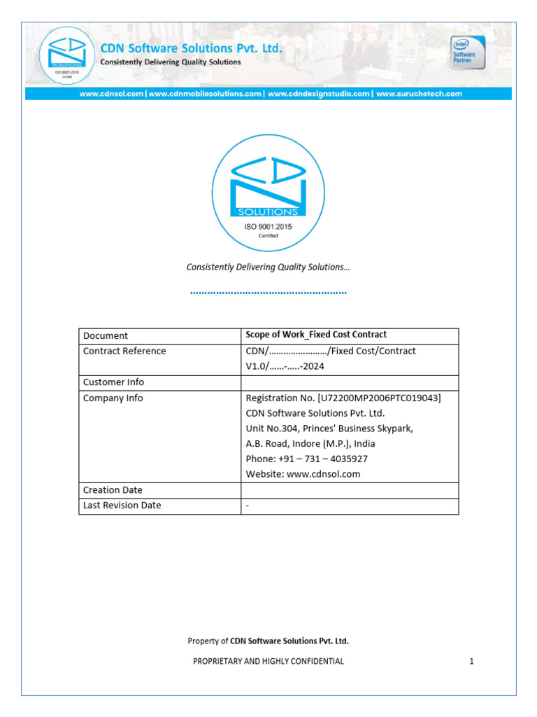 SOW - Fixed Cost Contract | PDF | Application Software | Proprietary ...