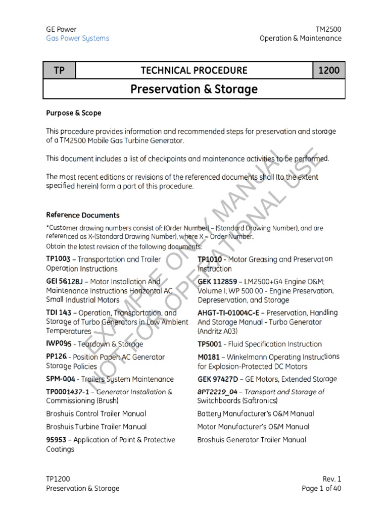 TP1200-R01 Preservation and Storage Package | PDF