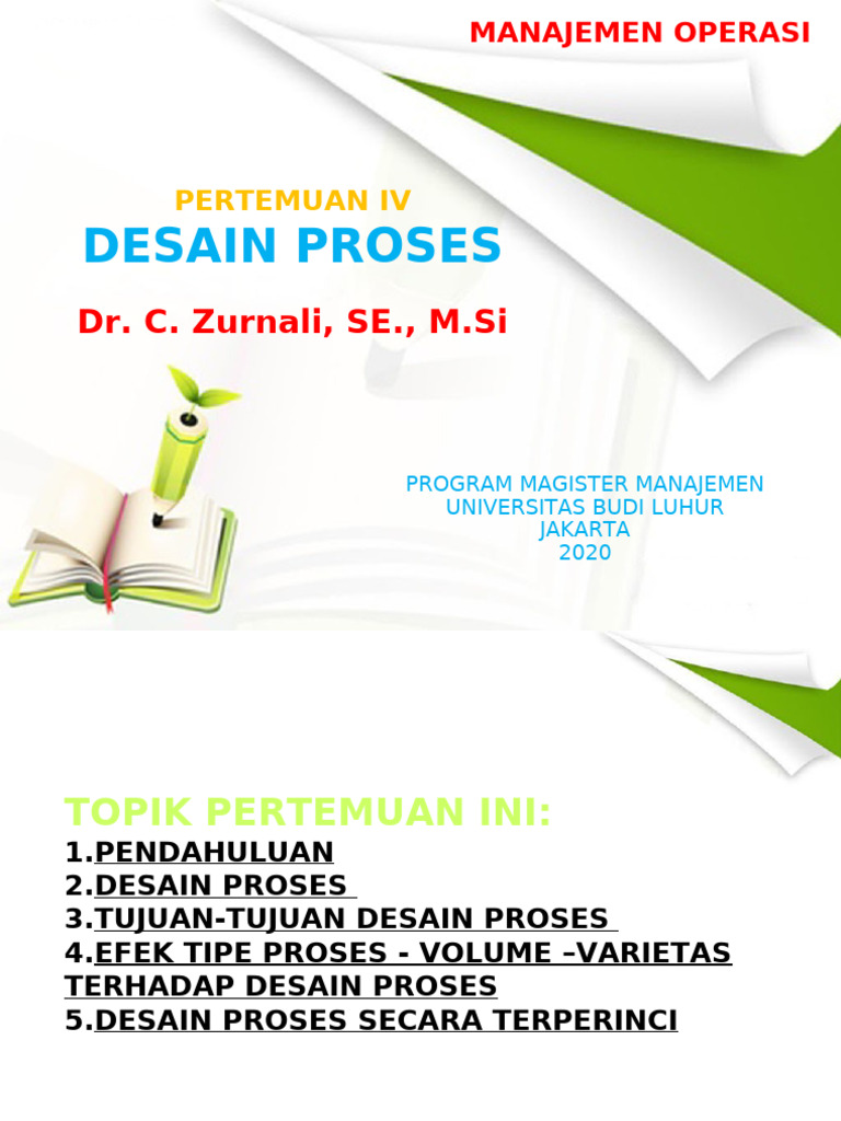 Pertemuan IV - Desain Proses | PDF