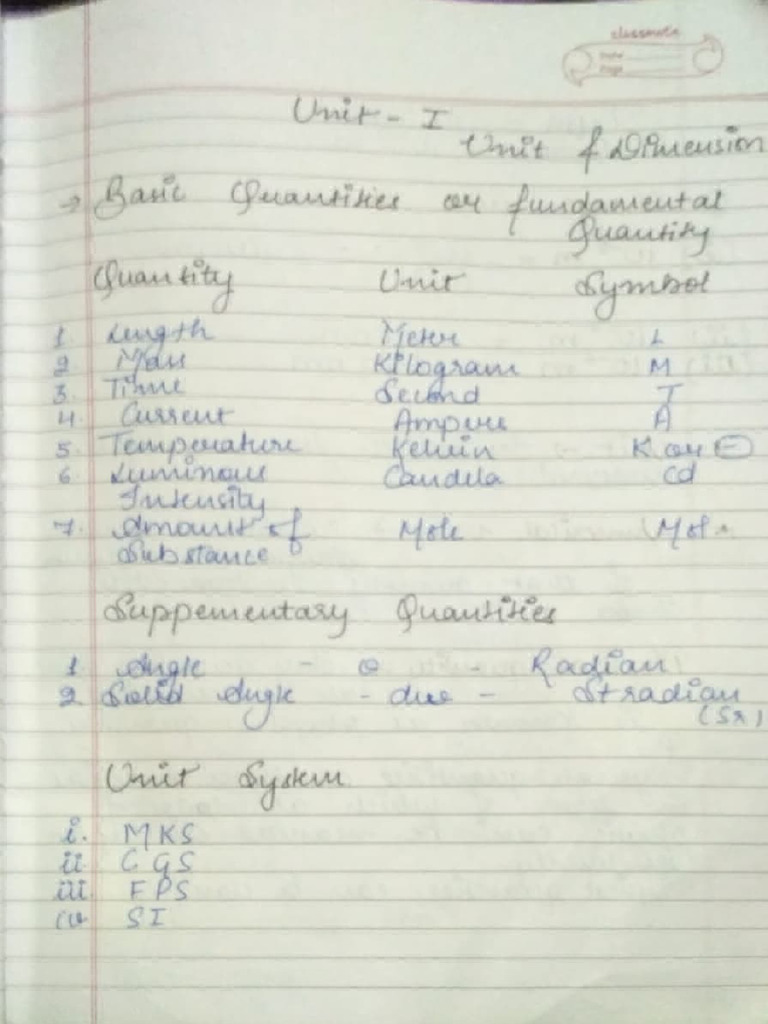 Physics Unit 1 | PDF