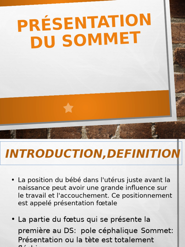 Presentation Du Sommet - PPTX Version | PDF | Utérus | Accouchement