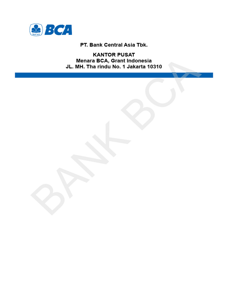Kop Surat BCA | PDF