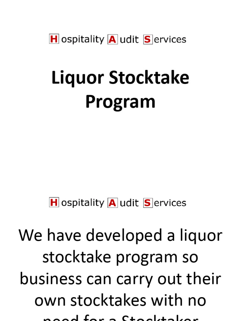 Liquor Stocktake Program Presentation | PDF | Business