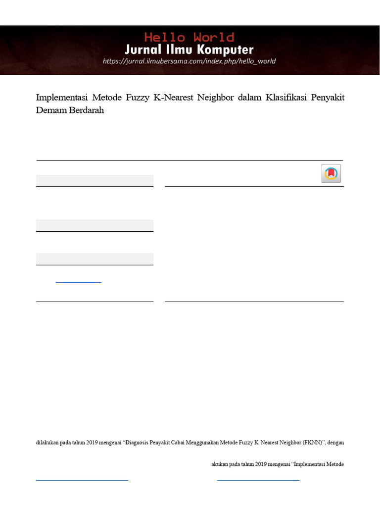 58-62 Implementasi Metode Fuzzy K-Nearest Neighbor Dalam Klasifikasi ...