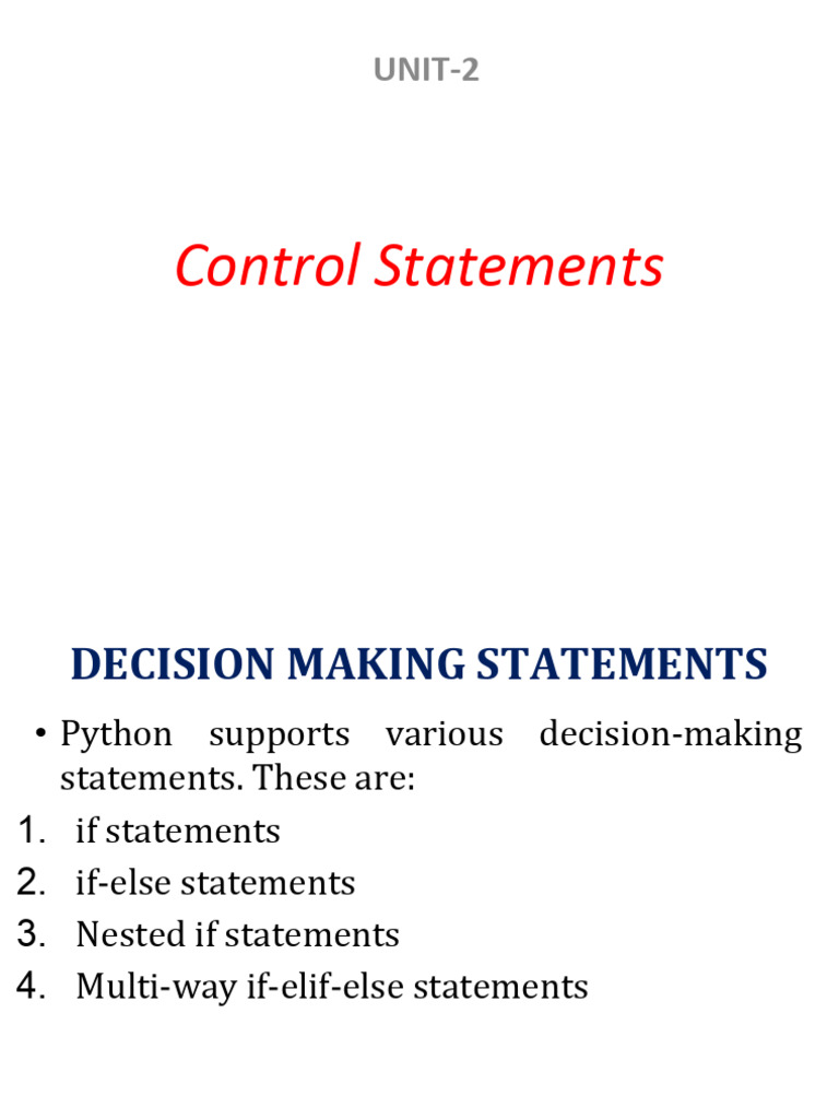 6 CONTROL STATEMENTS | PDF | Control Flow | Sequence