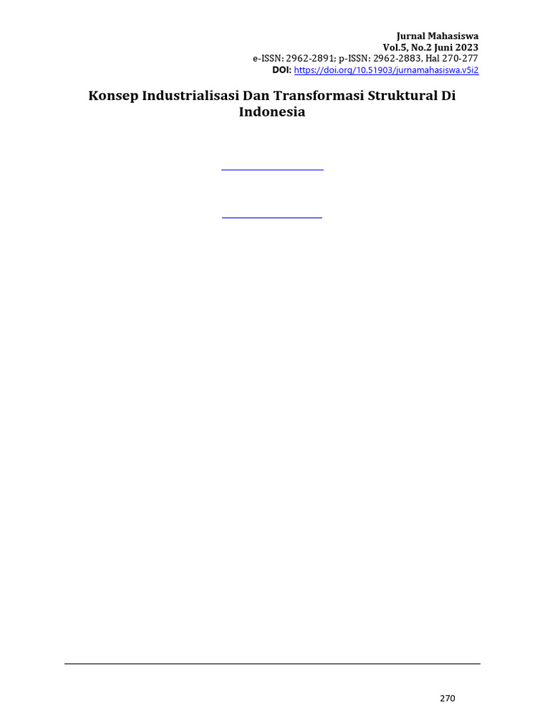 Admin, 270-277 Konsep Industrialisasi Dan Transformasi Struktural Di ...