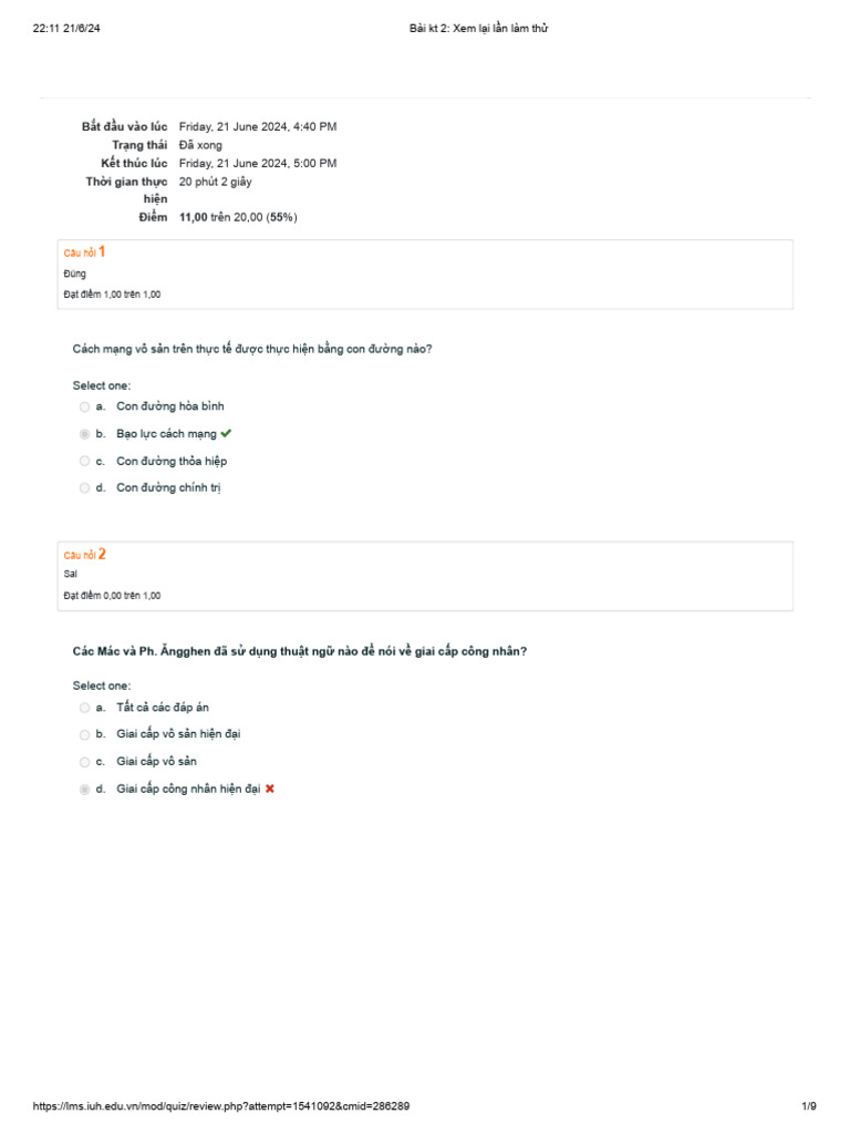 Bài Kt 2 - Xem Lại Lần Làm Thử | PDF