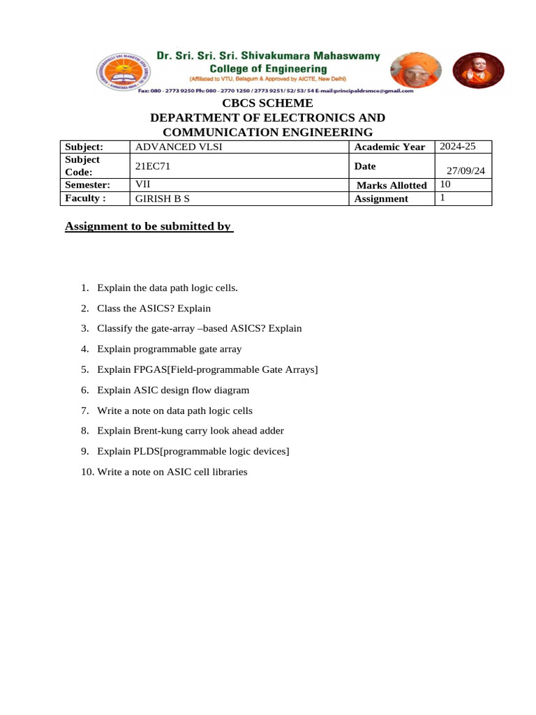 Advanced Vlsi Assignment1 | PDF