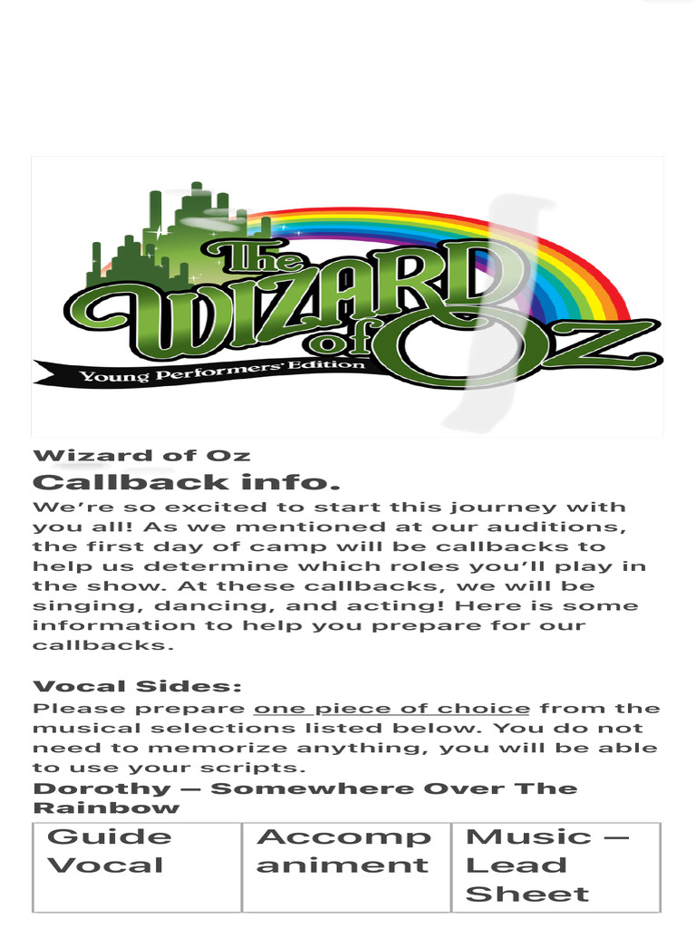 Wizard of Oz | PDF