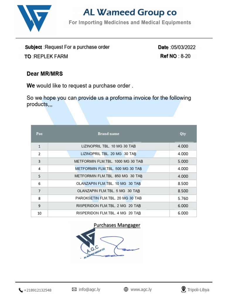 P.O Replek Farm 03-2022 | PDF