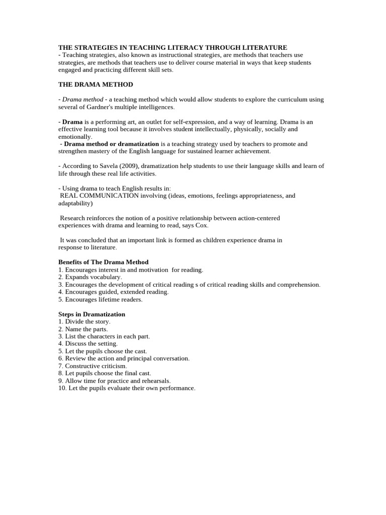 THE DRAMA METHOD Report | PDF