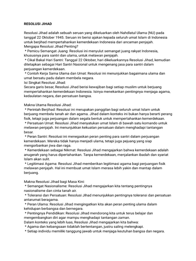 Resolusi Jihad | PDF