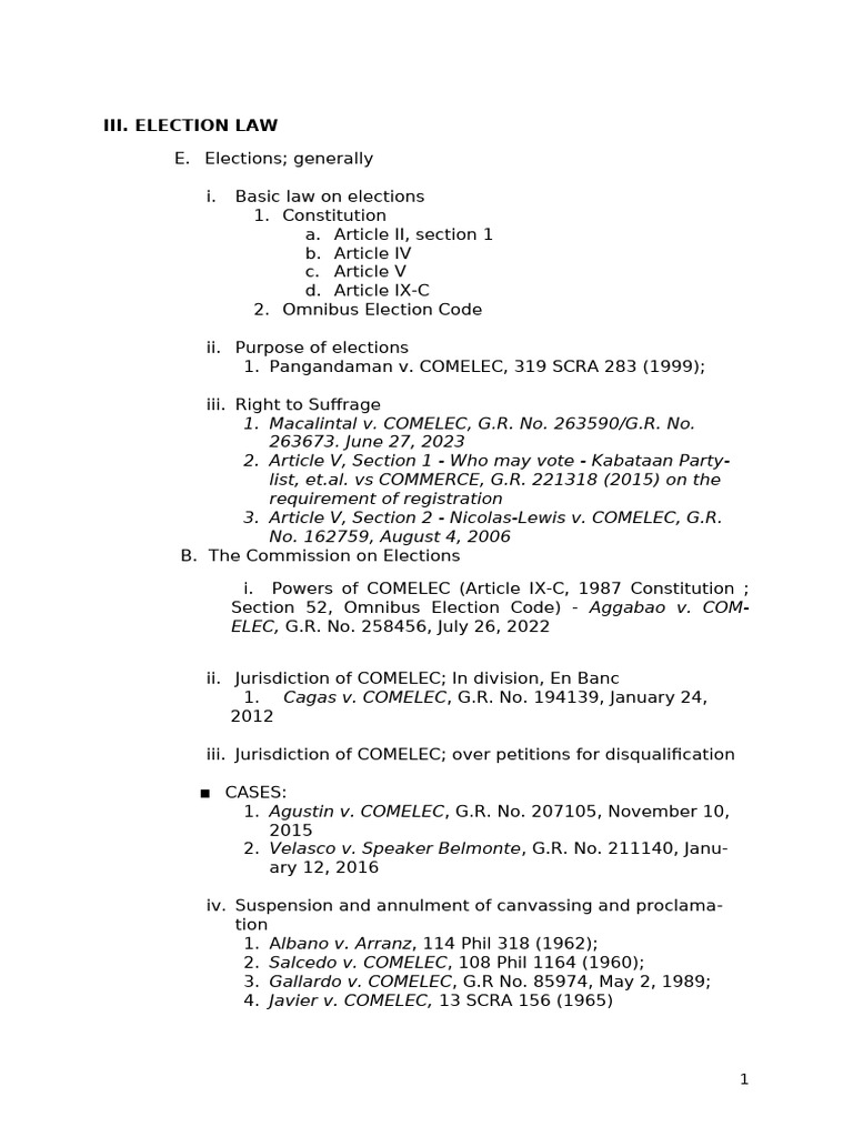 Election Law Supplement 2024 | PDF | Commission On Elections ...