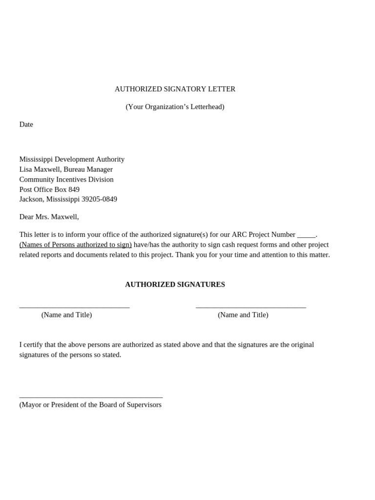Authorized Signatory Notice | PDF