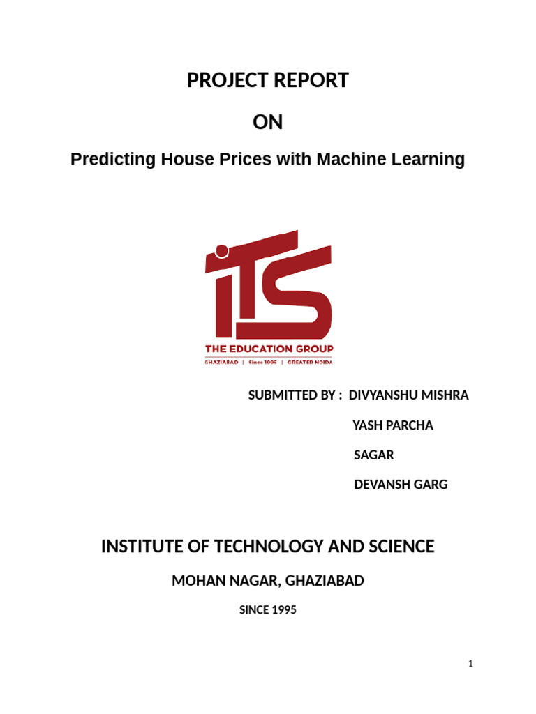 PROJECT REPORT | PDF | Machine Learning | Python (Programming Language)
